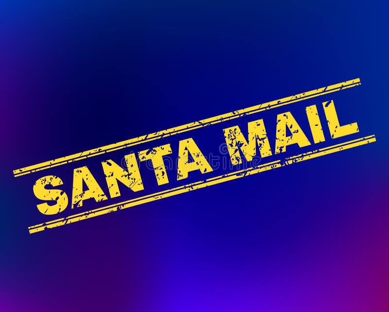 SANTA MAIL Grunge Stamp Seal on Gradient Background Stock Vector ...