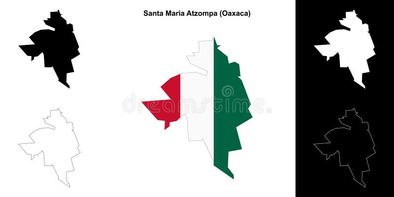 Santa Maria Atzompa Outline Map Stock Illustration - Illustration of ...
