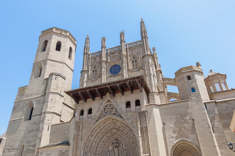 Santa Maria Cathedral at Huesca, Spain Stock Photo - Image of europa ...