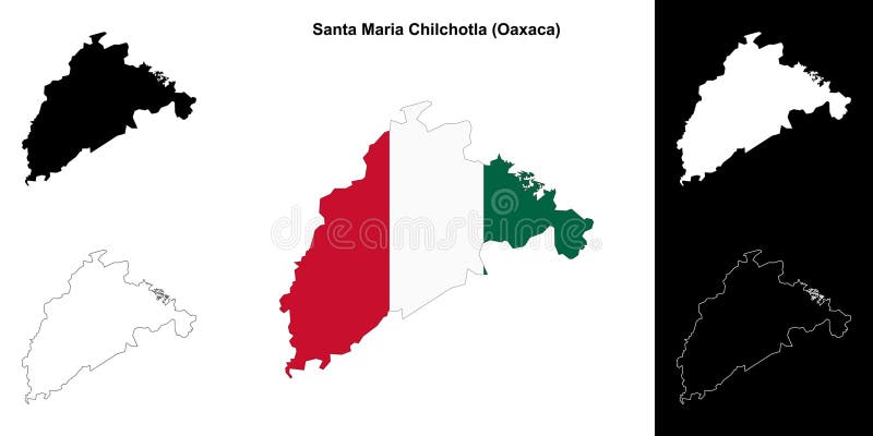 Santa Maria Chilchotla Outline Map Stock Vector - Illustration of ...