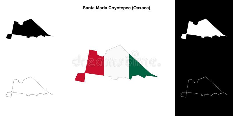 Santa Maria Coyotepec Outline Map Stock Illustration - Illustration of ...