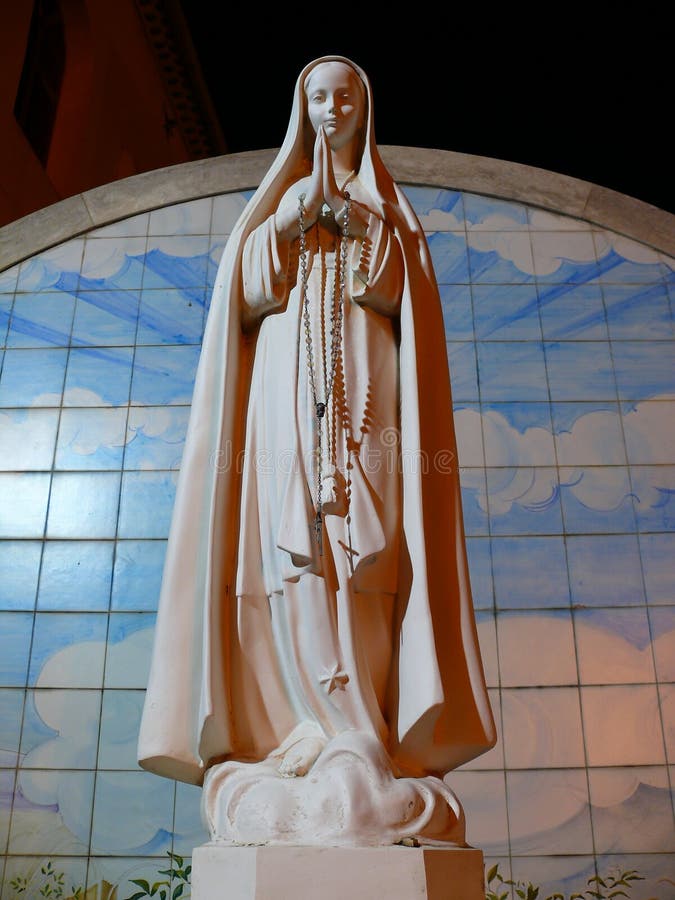 Statue of Virgin Mary Holding Rosary, Scalea, Italy Stock Photo - Image ...