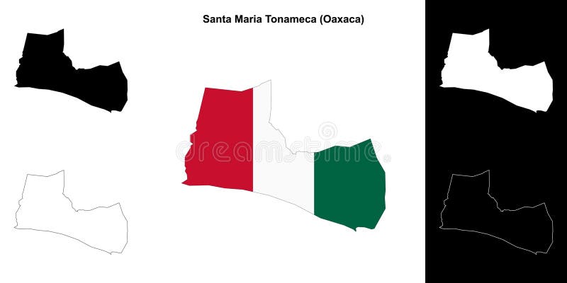 Santa Maria Tonameca Outline Map Stock Illustration - Illustration of ...