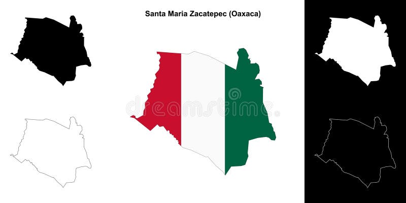 Santa Maria Zacatepec Outline Map Stock Illustration - Illustration of ...
