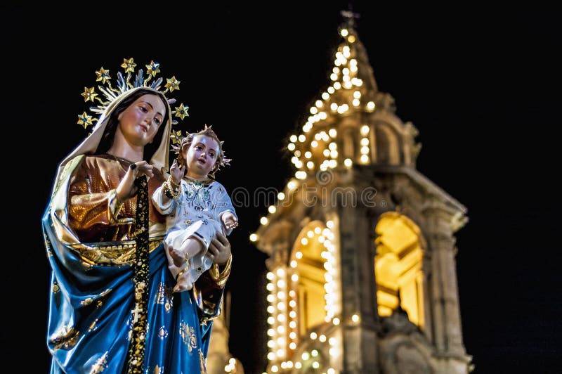 Santa Marija Assunta Procession in Gudja, Malta. Editorial Stock Photo ...
