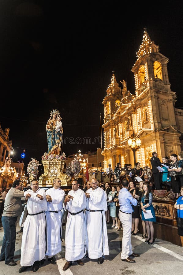 Santa Marija Assunta-Prozession in Gudja, Malta. Redaktionelles ...