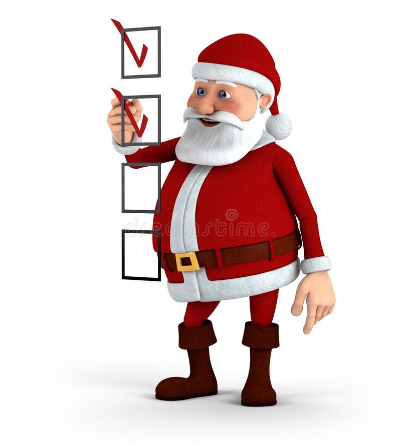 Santa marking a checklist stock illustration. Illustration of ...