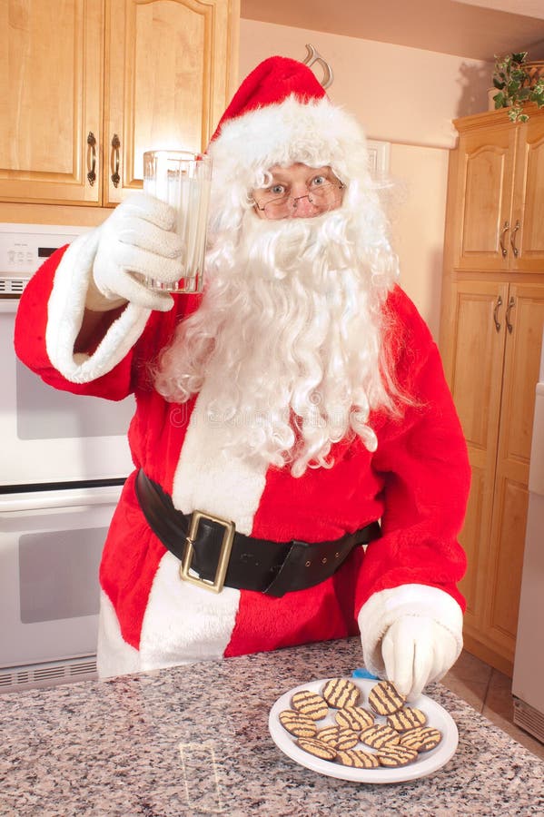 Santa Claus Smiling and Eating Pizza Stock Image - Image of fast ...