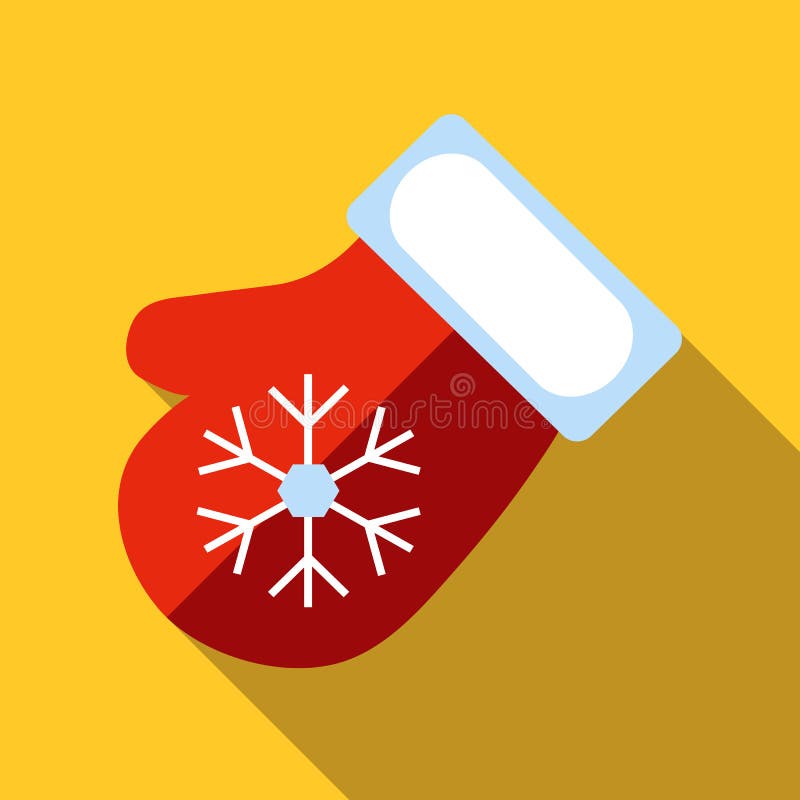 Santa Mitten Icon, Flat Style Stock Vector - Illustration of claus ...