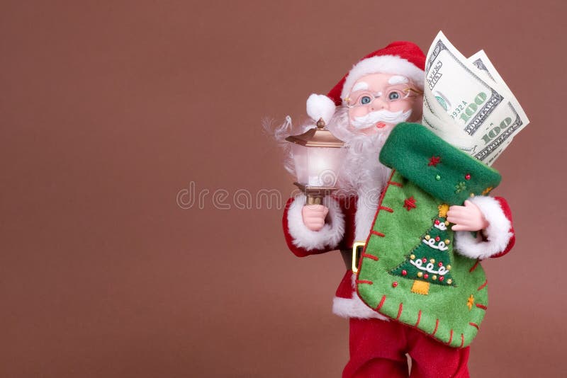Santa with money stock image. Image of wealth, season - 11880007