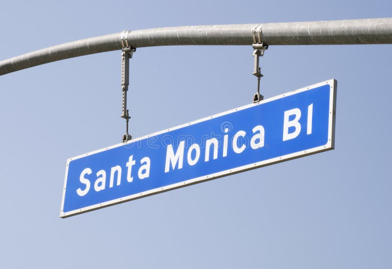 Santa Monica Blvd Street Sign Stock Image - Image of travel ...