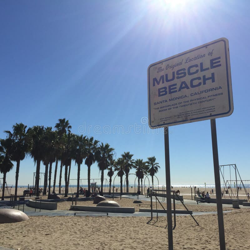 Santa Monica muscle beach stock image. Image of monica - 68763767