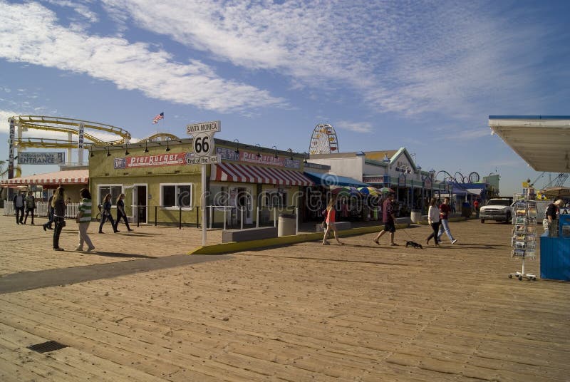 Santa Monica Pier Boardwalk Editorial Image - Image of monica ...