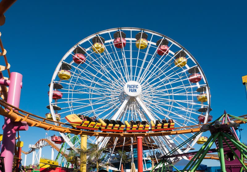 Santa Monica Pier Pacific Park Amusement Rides Imagem de Stock ...
