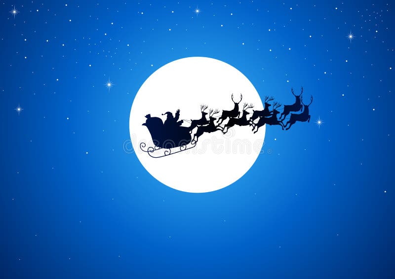 Santa and the Moon stock vector. Illustration of midnight - 22119523