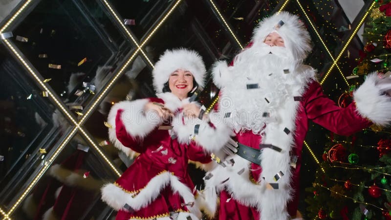 Santa and Mrs Santa Wish Merry Christmas Stock Footage - Video of home ...