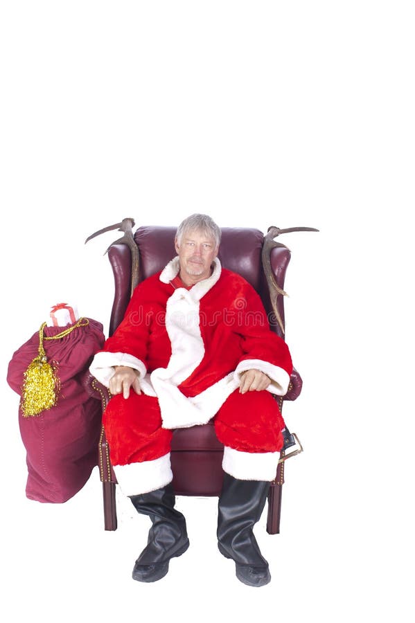 Santa off duty stock photo. Image of elderly, book, claus - 24160838