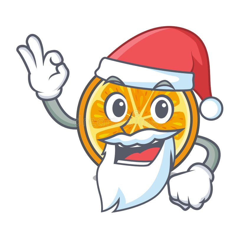 Santa Orange Mascot Cartoon Style Stock Vector - Illustration of ...