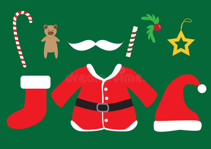 Santa Outfit. Vector Illustration Decorative Design Stock Vector ...