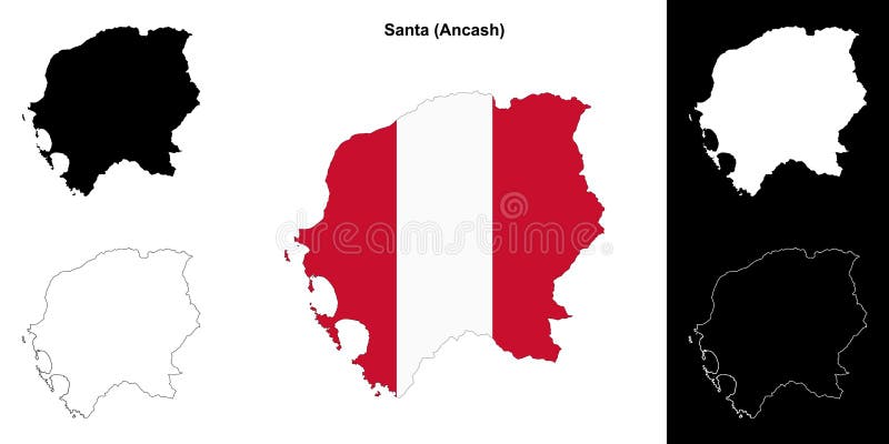 Santa outline map stock vector. Illustration of isolated - 371586199