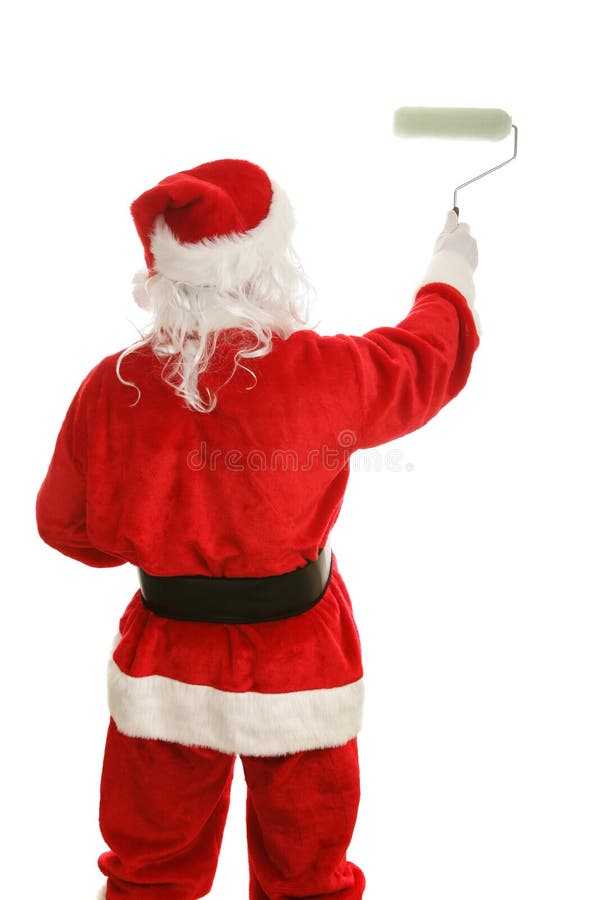Santa with Paint Roller stock photo. Image of seasonal - 3466752