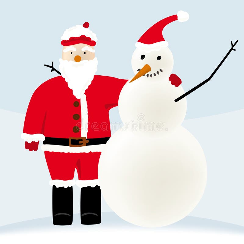 Santa and Pal Saluting on Freeze Landscape. Stock Vector - Illustration ...