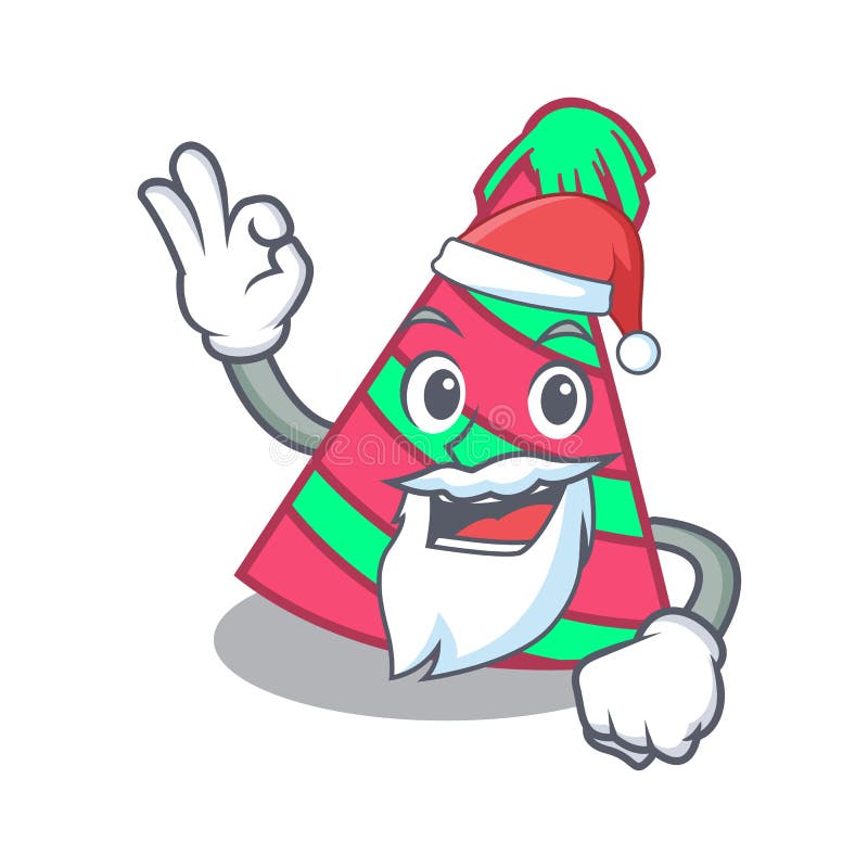 Santa Party Hat Mascot Cartoon Stock Vector - Illustration of ...