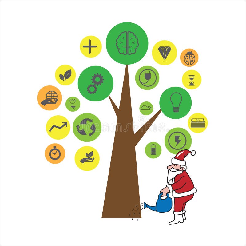 Santa plant tree of ideas stock vector. Illustration of grow - 56268486