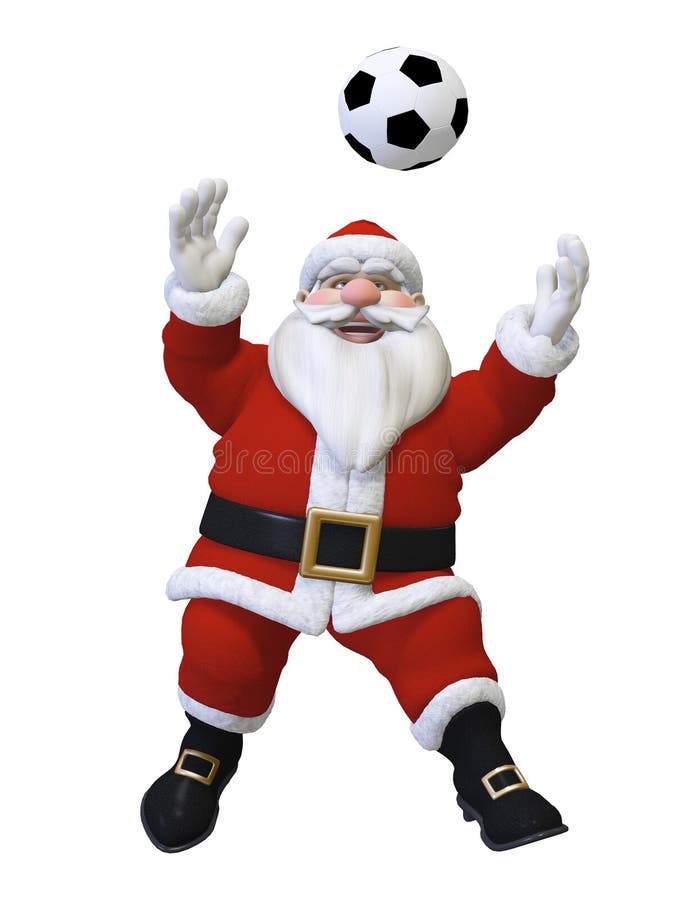 Santa playing soccer stock illustration. Illustration of christmas ...