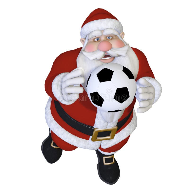 Santa playing football stock illustration. Illustration of activity ...