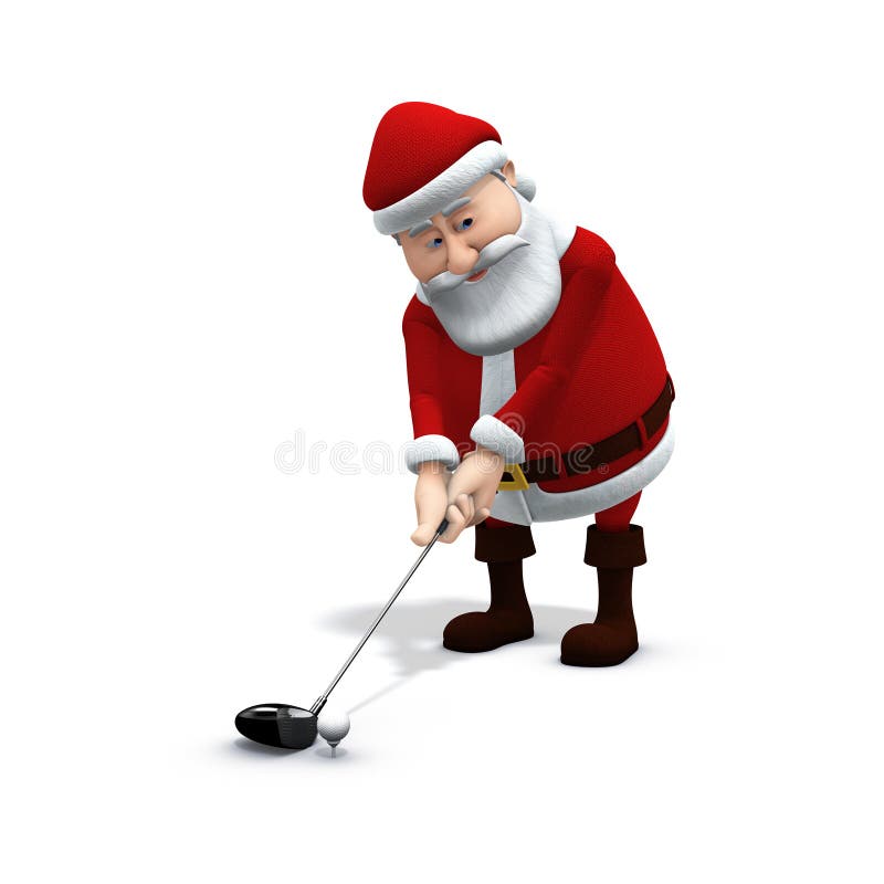 Santa plays a golf stock illustration. Illustration of midnight - 6415586