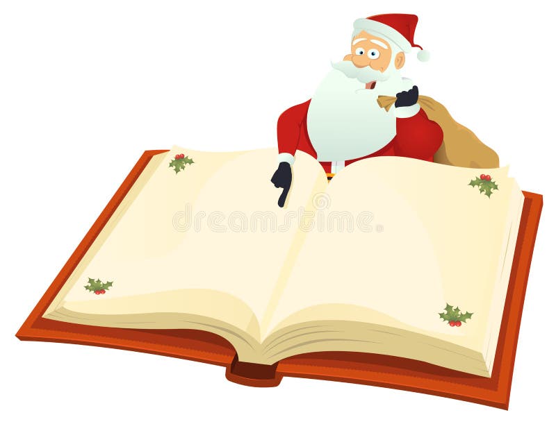 Santa Pointing Book stock vector. Illustration of santa - 21910156