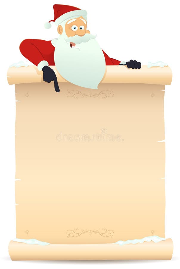 Santa Pointing Parchment Sign Stock Vector - Illustration of banner ...
