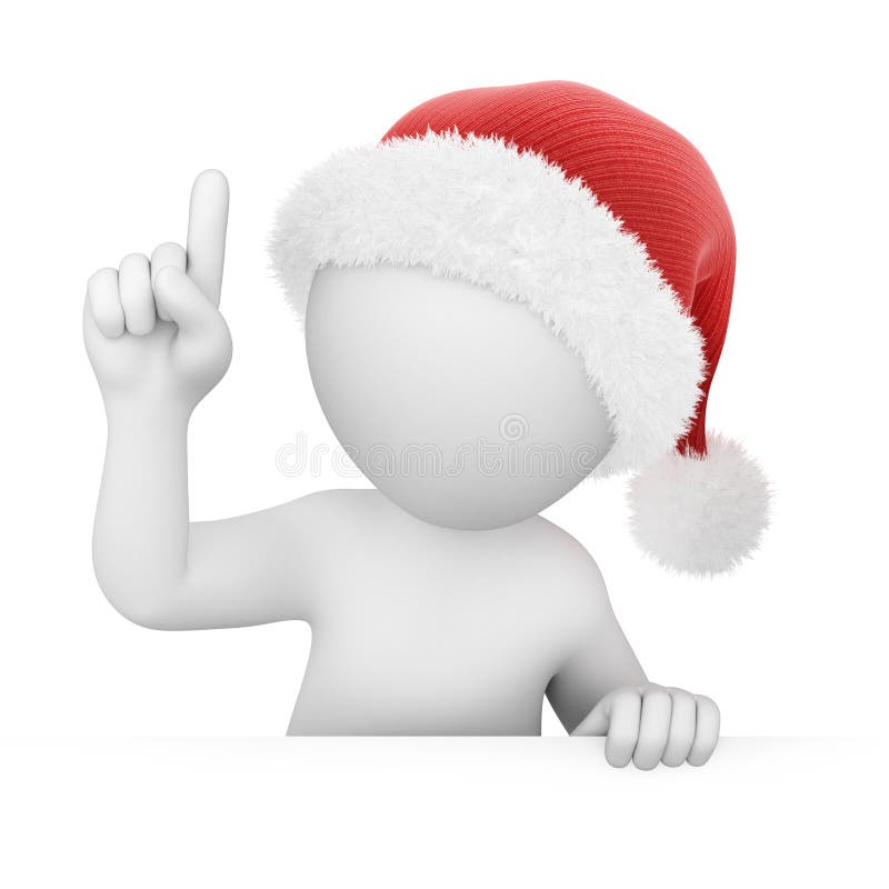 Santa points finger up stock illustration. Illustration of funny - 35251872