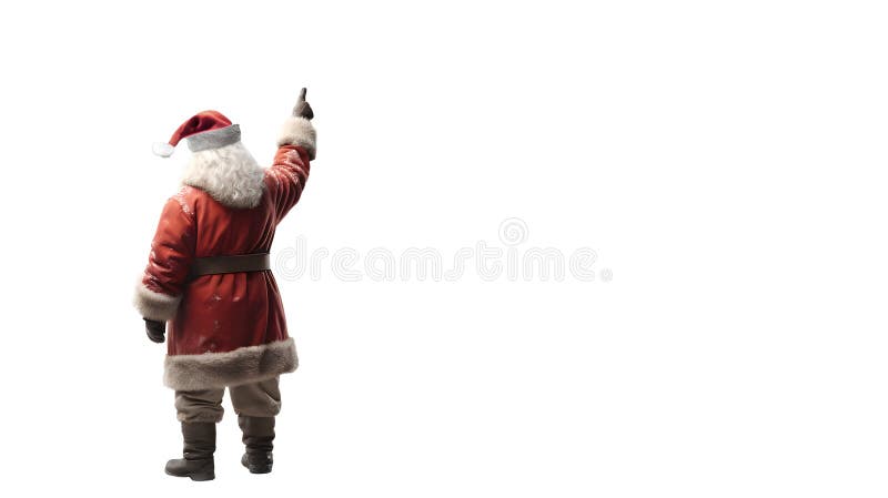 Santa Points Towards White Background with Empty Copy Space. Generative ...