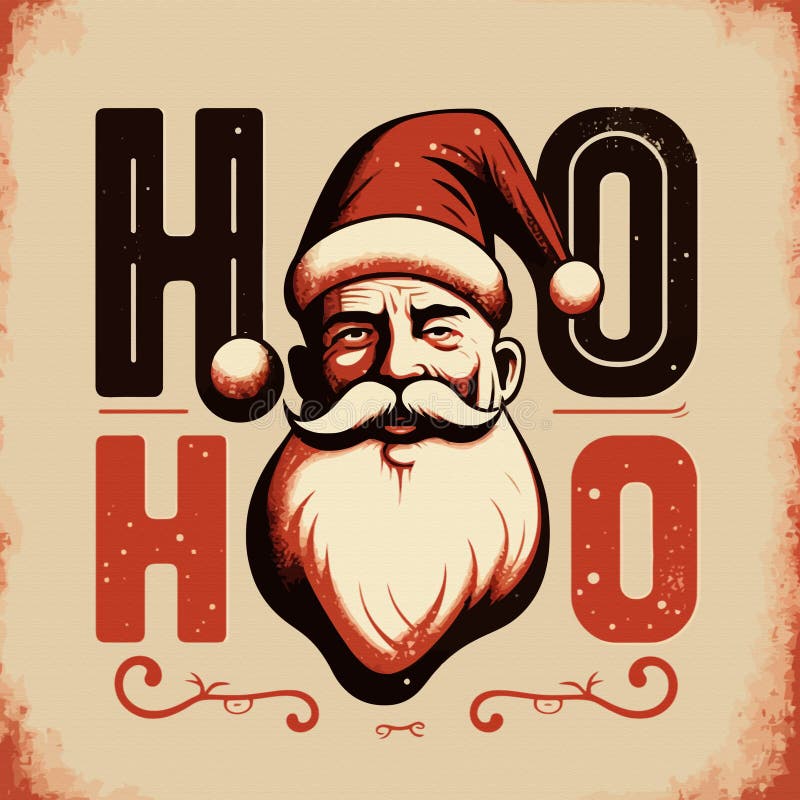 Santa poster. Ho Ho Ho stock illustration. Illustration of sign - 265721213