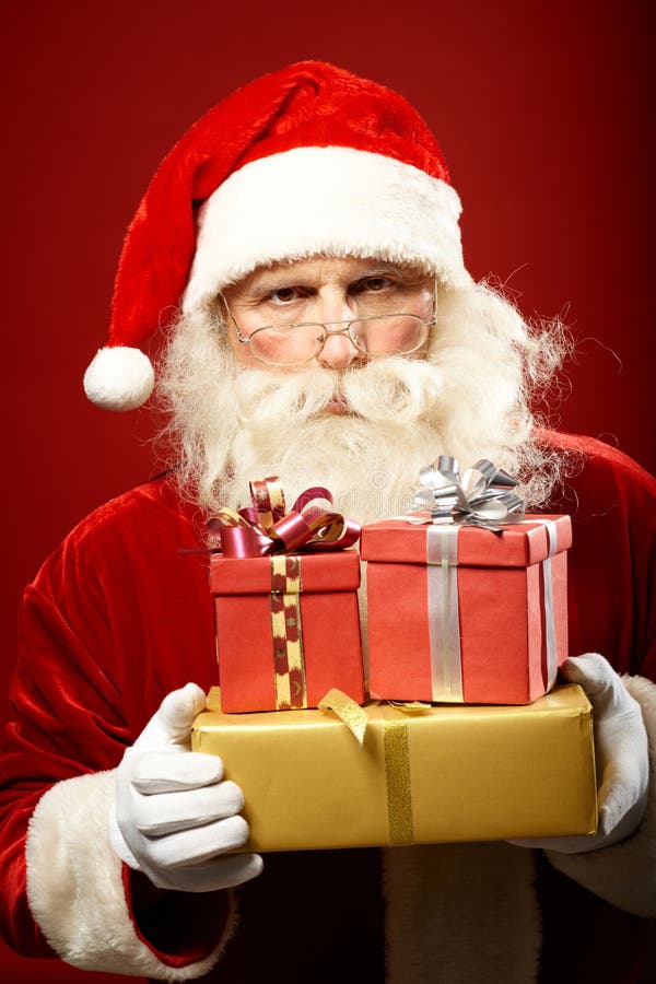 Santa with presents stock photo. Image of seasonal, gift - 30954442