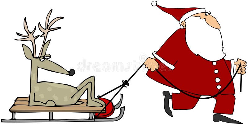 Santa in a Motor Boat stock illustration. Illustration of beard - 7297994