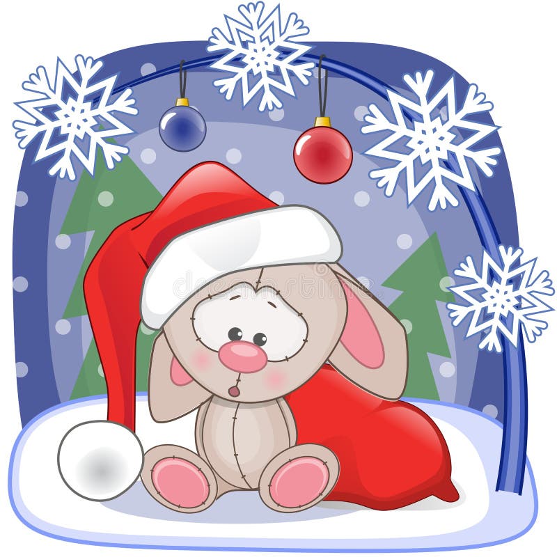Santa Rabbit stock vector. Illustration of santa, painting - 46400646