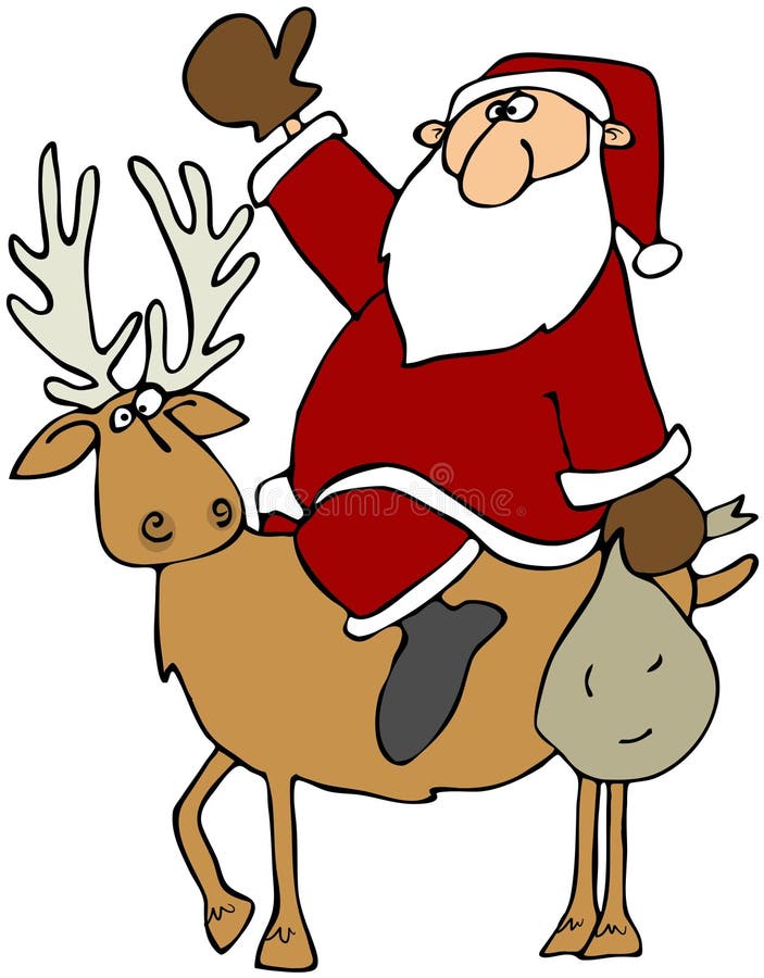 Santa Riding an ATV stock illustration. Illustration of recreation ...