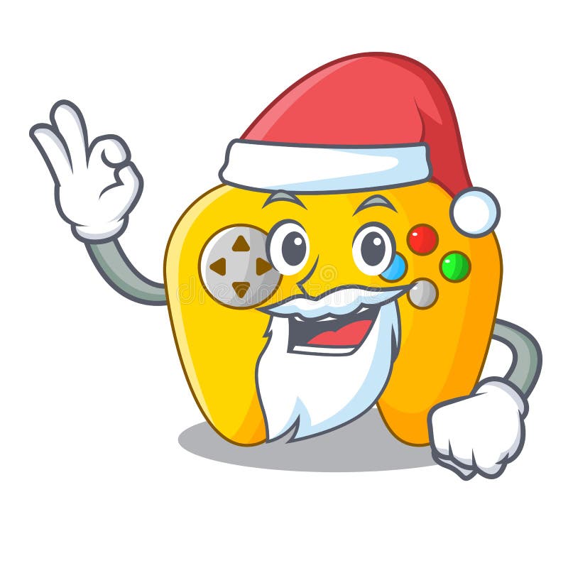 Santa Retro Computer Game Control on Mascot Stock Vector - Illustration ...