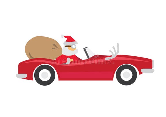 Santa_Ride_Car stock vector. Illustration of classic - 47456513