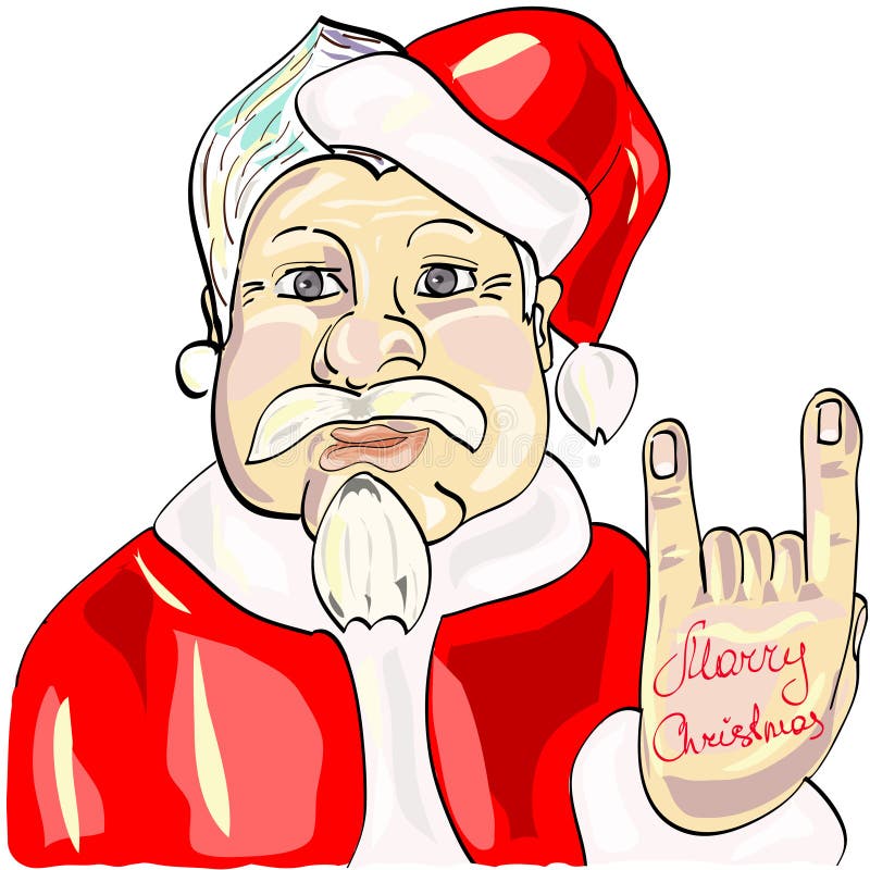 Santa rock and roll stock vector. Illustration of humor - 45762922