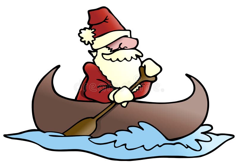Santa row boat stock illustration. Illustration of exciting - 22711611