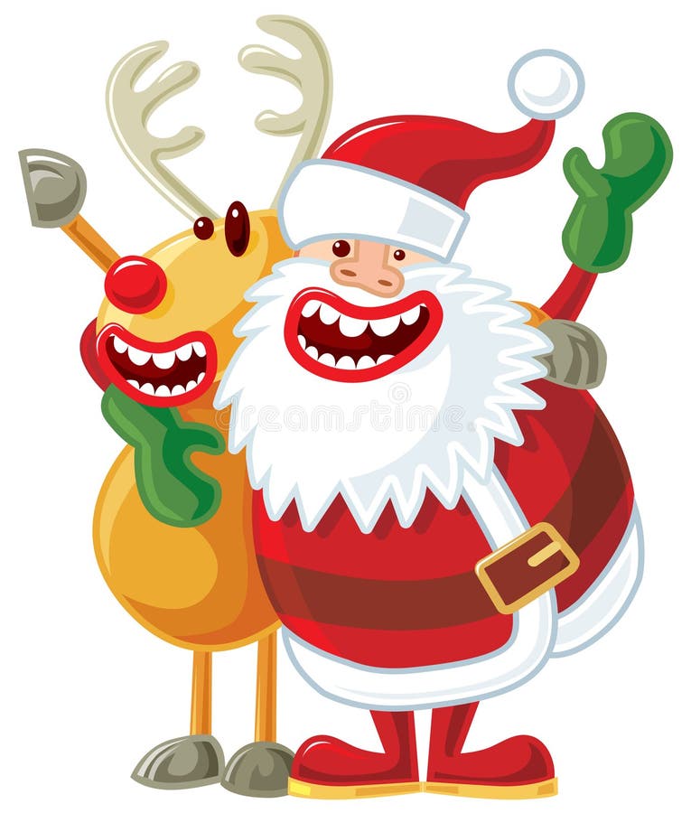 Santa Claus with reindeer stock vector. Illustration of santa - 6623730