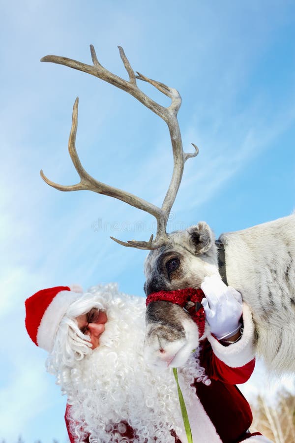 Santa and Rudolph stock image. Image of elderly, person - 24309415