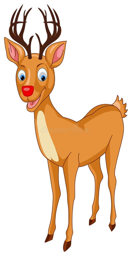 Rudolph the Reindeer Winking with Christmas Balls Stock Illustration ...