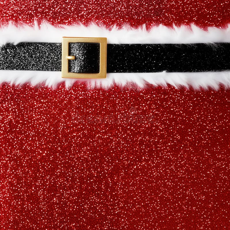 Santa S Belt on Red Glitter Background Stock Illustration ...