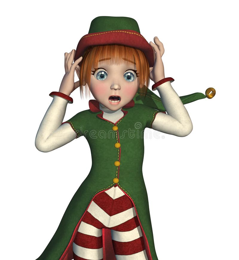 Santa S Elf is Starting To Panic! Stock Illustration - Illustration of ...