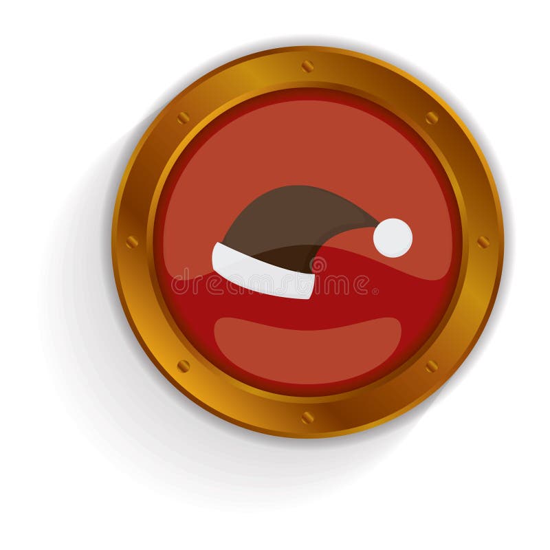 Santa S Hat Button. Vector Illustration Decorative Design Stock Vector ...